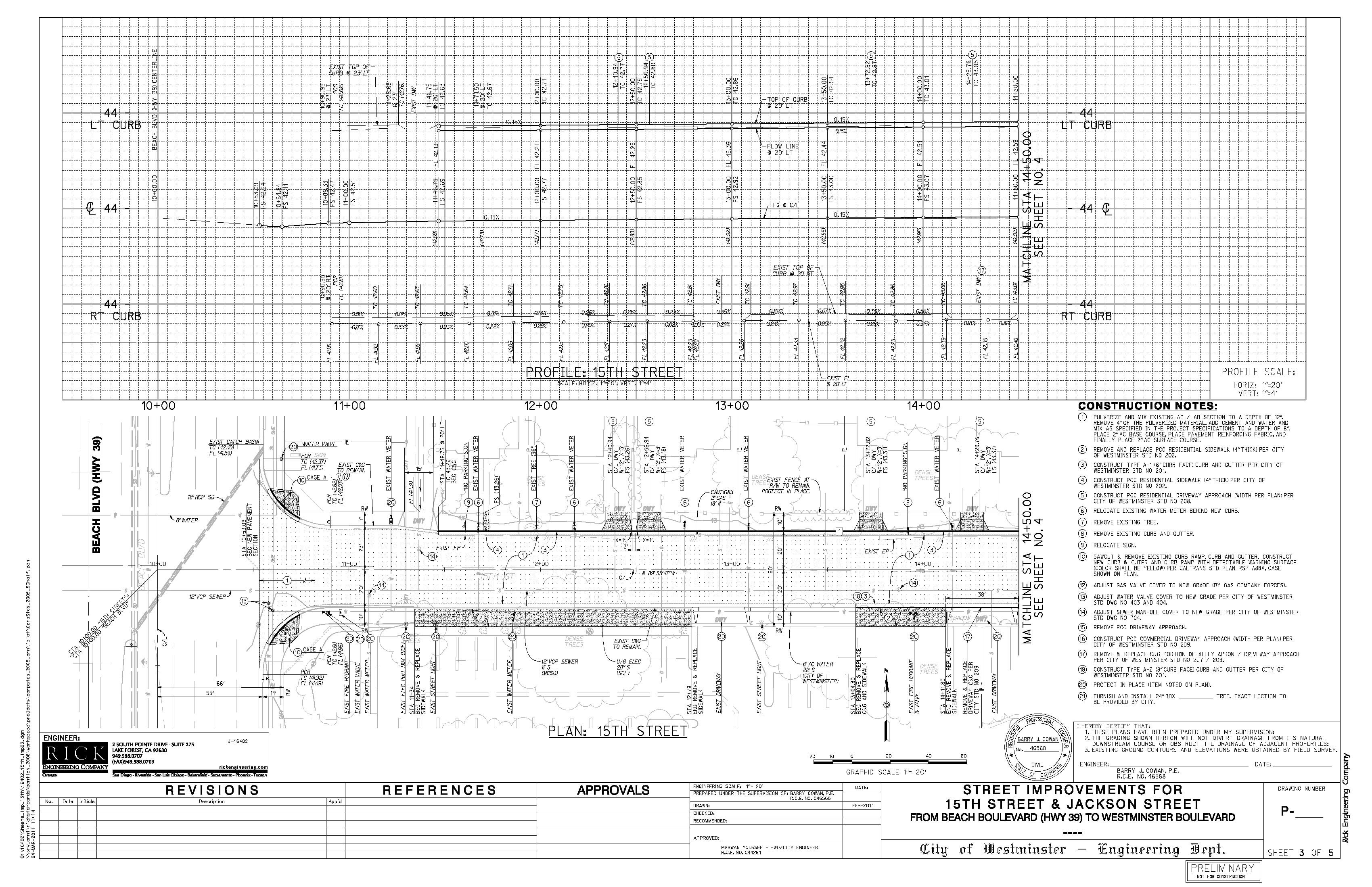 Westminster Residential Street Improvements - Rick Engineering